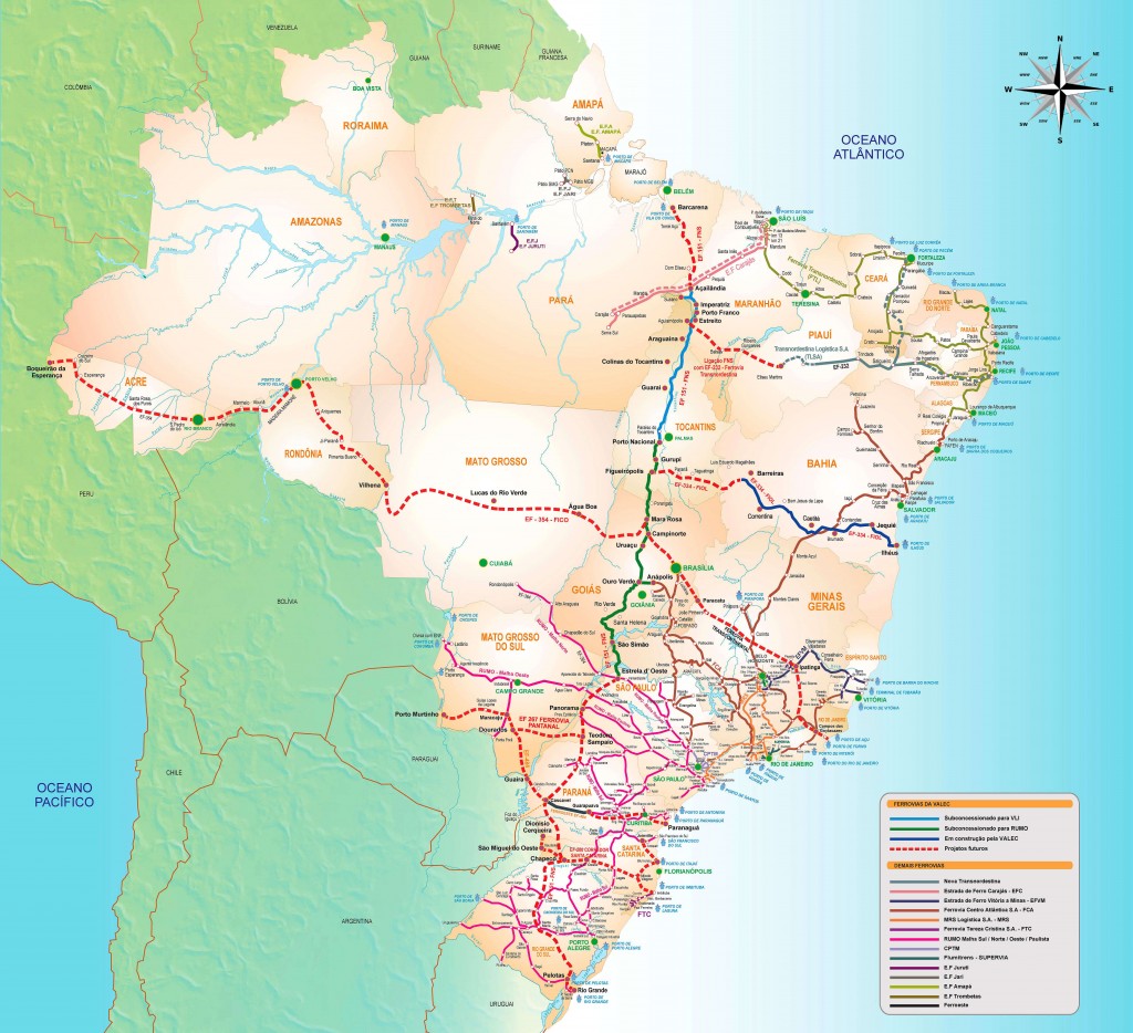 Mapa Ferroviario Do Brasil - FDPLEARN